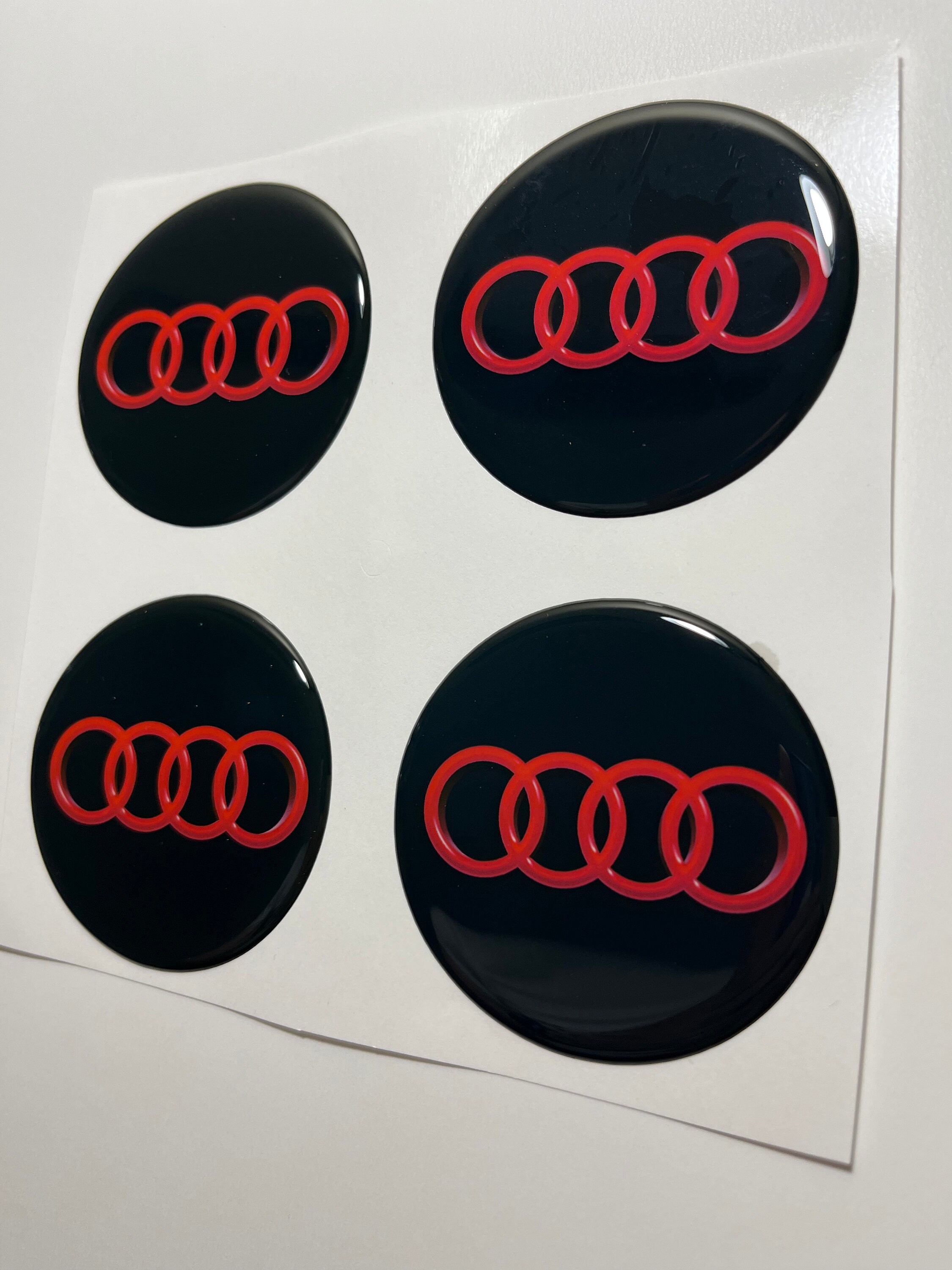 Audi Stickers Set of 4 Center Wheel Caps Decals Audi Emblems Handmade Logos for Flat Surfaces - Etsy