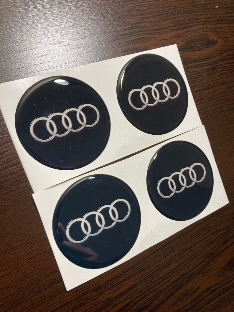 Audi Stickers Set of 4 Center Wheel Caps Decals Audi Emblems Handmade ...