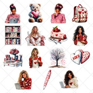 Valentines Planner Clipart, Valentines Clipart, Romantic Love, Heart ...