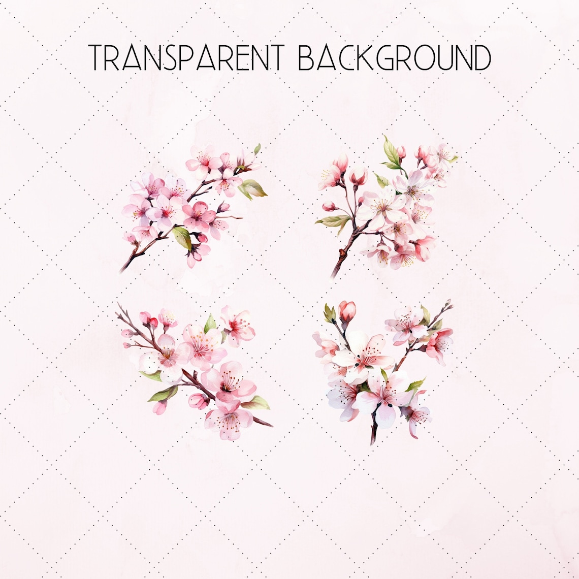 Cherry Blossom Watercolor Clipart Bundle, Watercolor Sakura Clipart ...