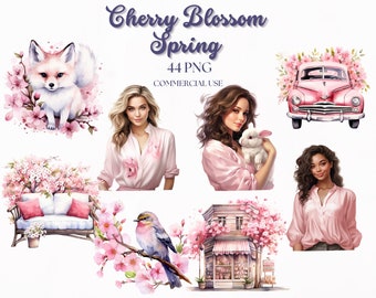 Watercolor Green Spring Clipart Bundle, Spring Digital Stickers, Cozy ...