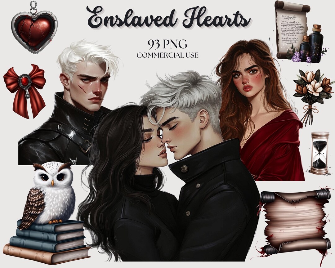 Enslaved Hearts Clipart: Dark Fantasy Romance PNG Bundle (93 Pngs ...