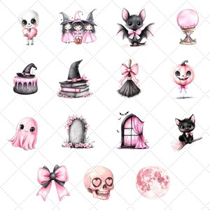 Sweet Halloween Clipart, Spooky Clipart, Pink Halloween, Kids Halloween ...