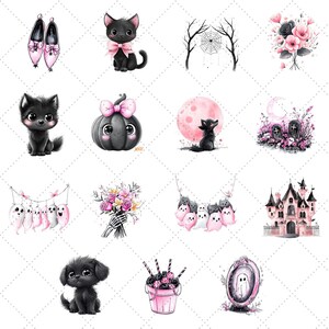 Sweet Halloween Clipart, Spooky Clipart, Pink Halloween, Kids Halloween ...