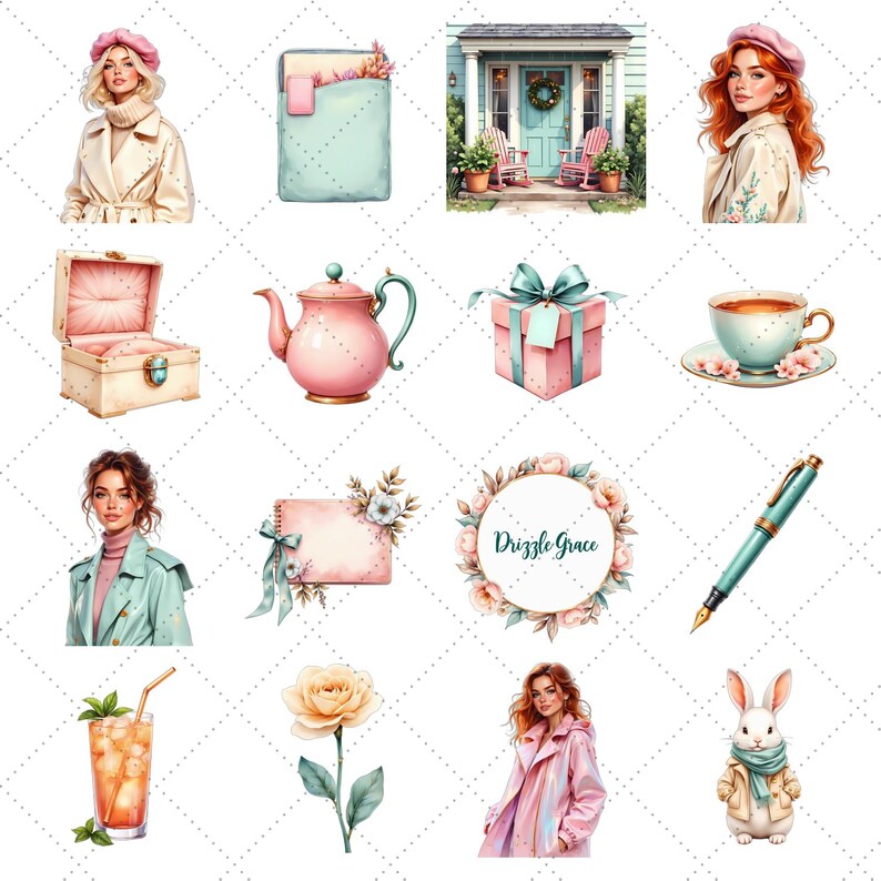 Clipart de Dias Chuvosos de Primavera: Pacote Aconchegante de PNGs em ...