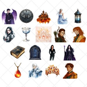 Romantasy Clipart: Fae Magical Stickers (PNG, Commercial Use) - Etsy