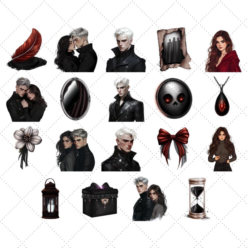 Enslaved Hearts Clipart: Dark Fantasy Romance PNG Bundle (93 Pngs ...