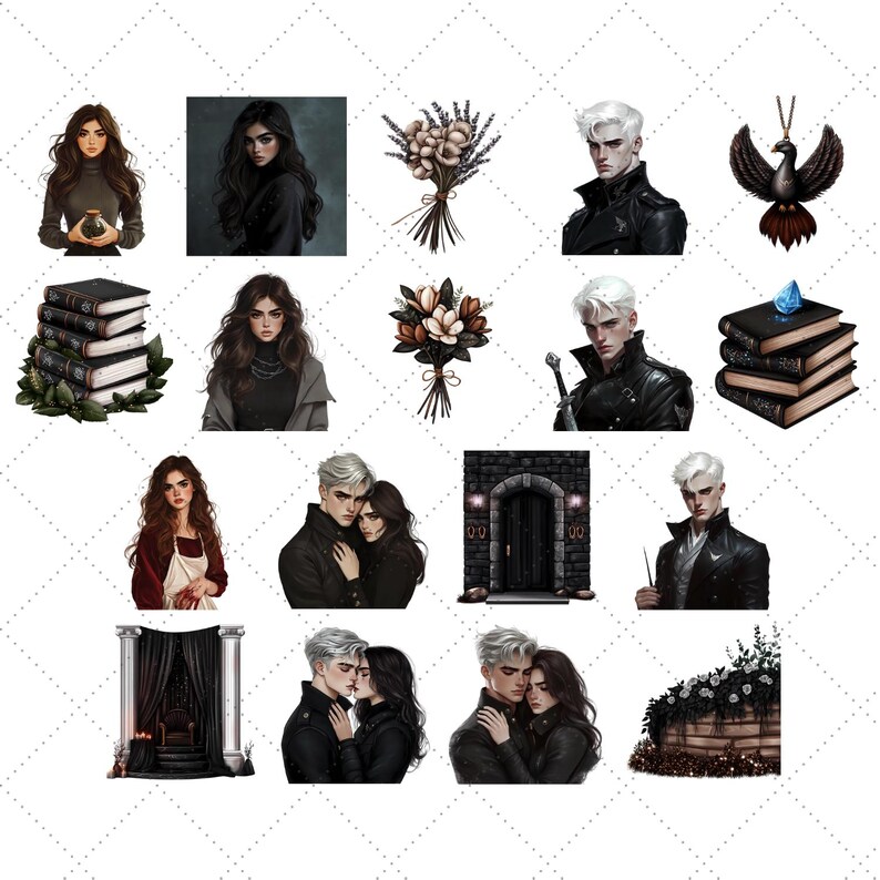 Enslaved Hearts Clipart: Dark Fantasy Romance PNG Bundle (93 Pngs ...