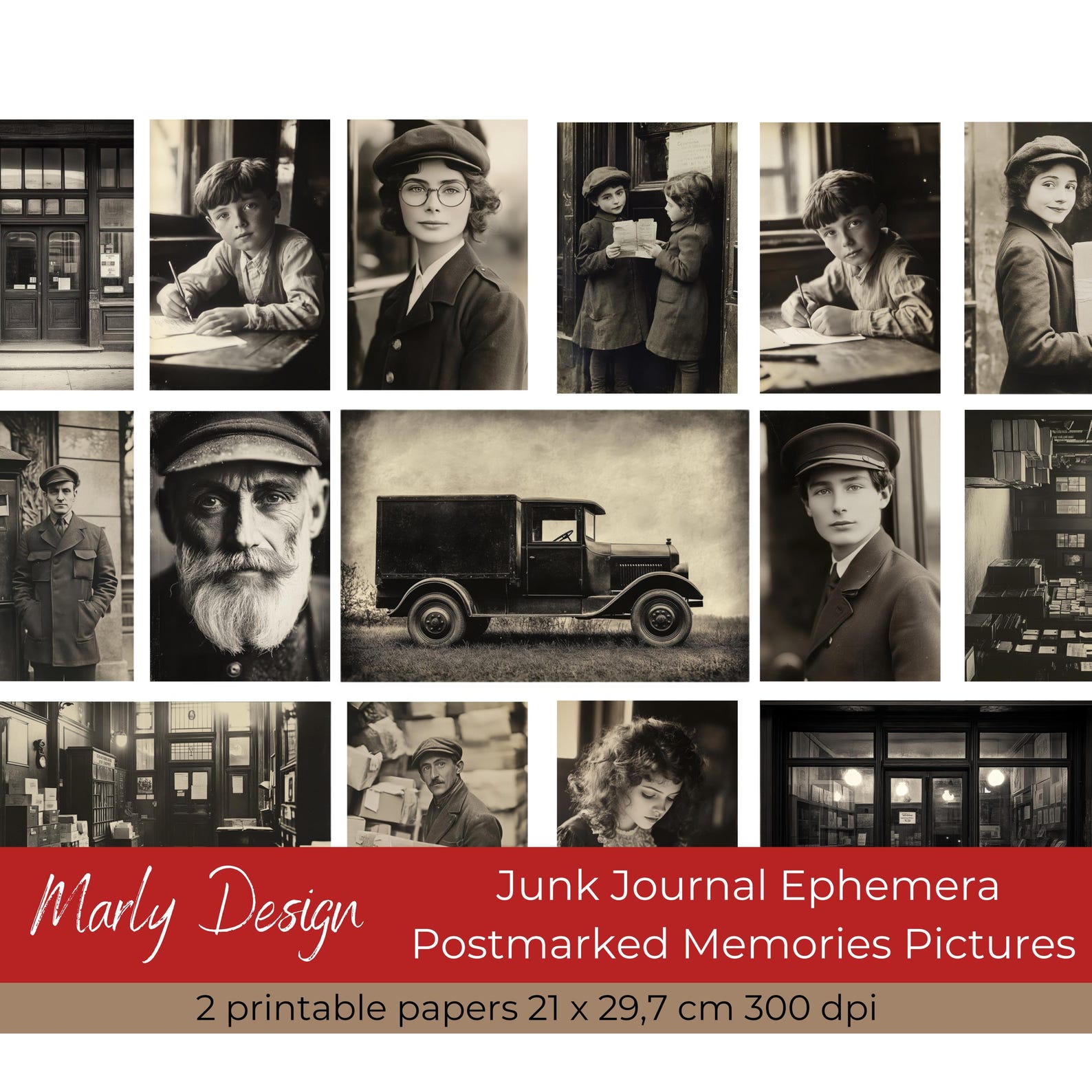 POSTMARKED MEMORIES PICTURES, Vintage Photo's, Postal Theme, Mailman ...