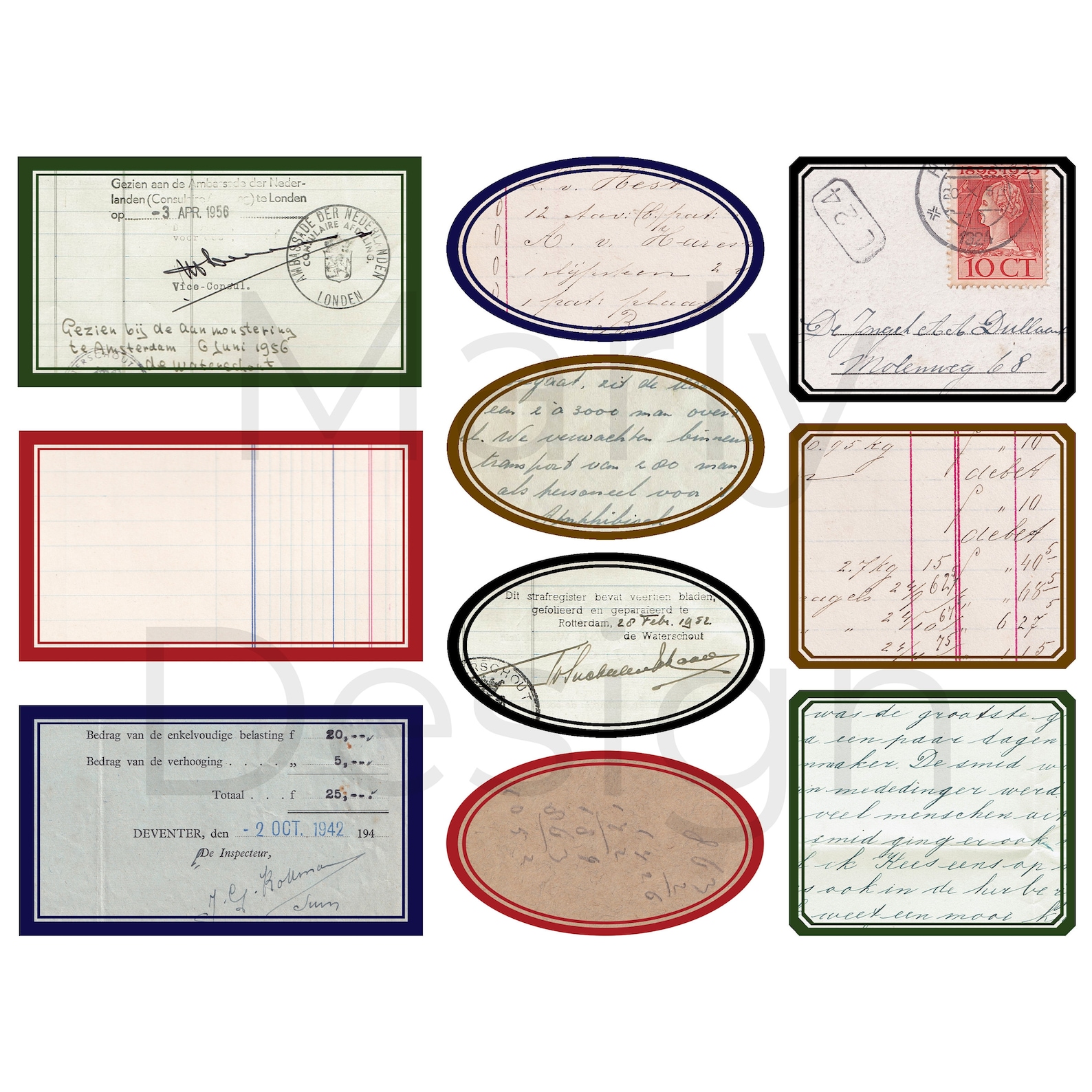 Vintage Text Labels Junk Journaling and Papercraft Dennison Labels ...