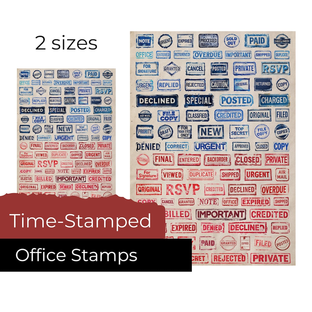 TIME-STAMPED OFFICE Stamps, Vintage Stamps, Stamps, Snippets, Text ...