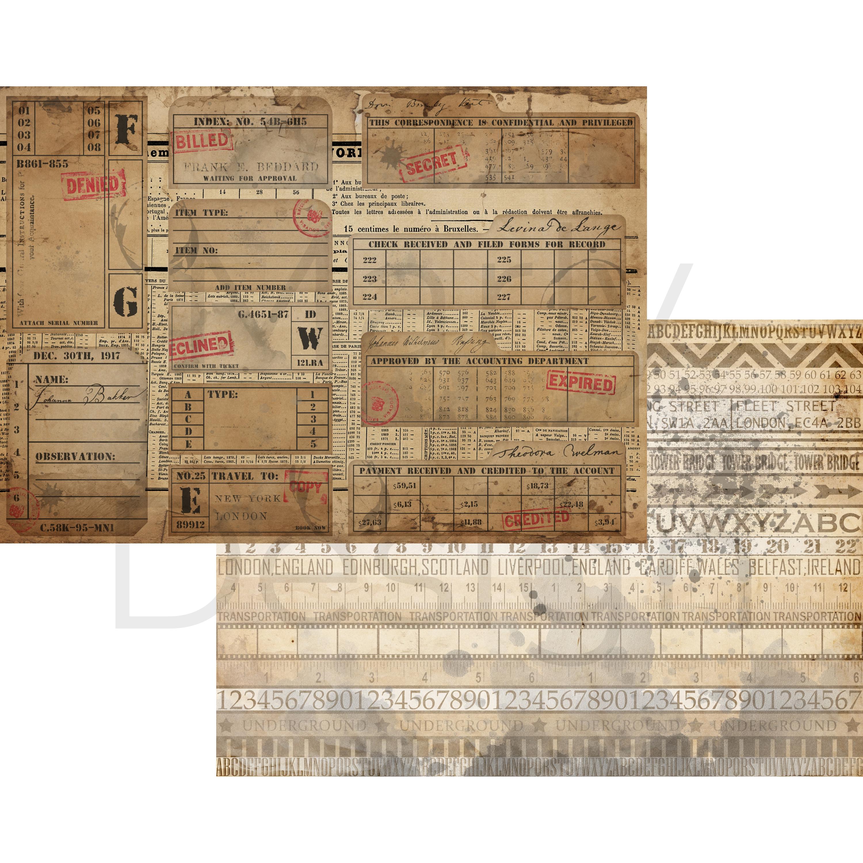 PAPER PATHWAYS BACKGROUNDS, Numbers & Text, Junk Journal Pages ...