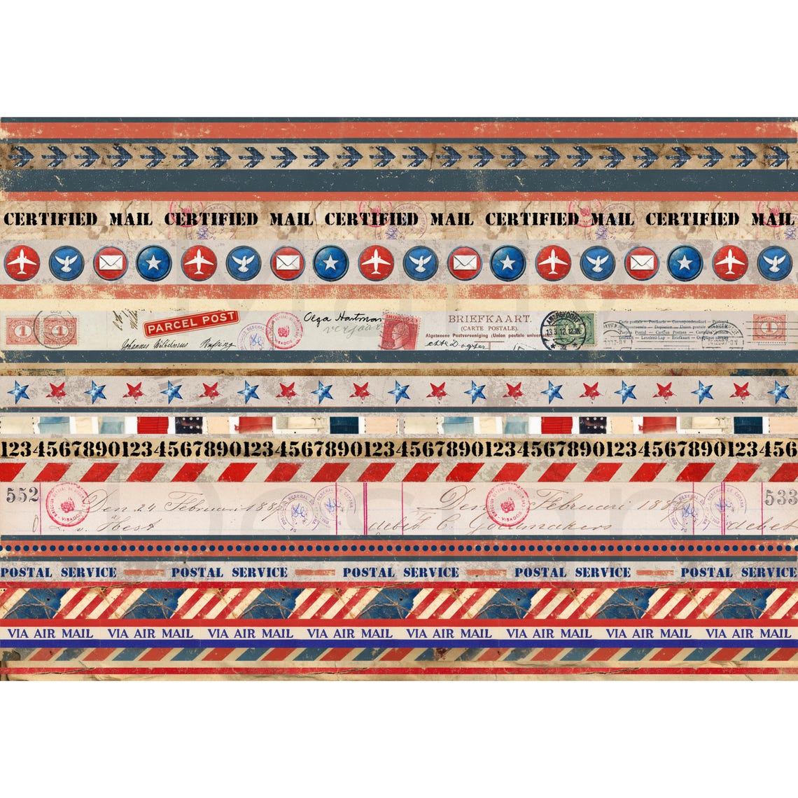 POSTMARKED MEMORIES PAPERSTRIPS, Paper Embellishments, Washi Tape ...