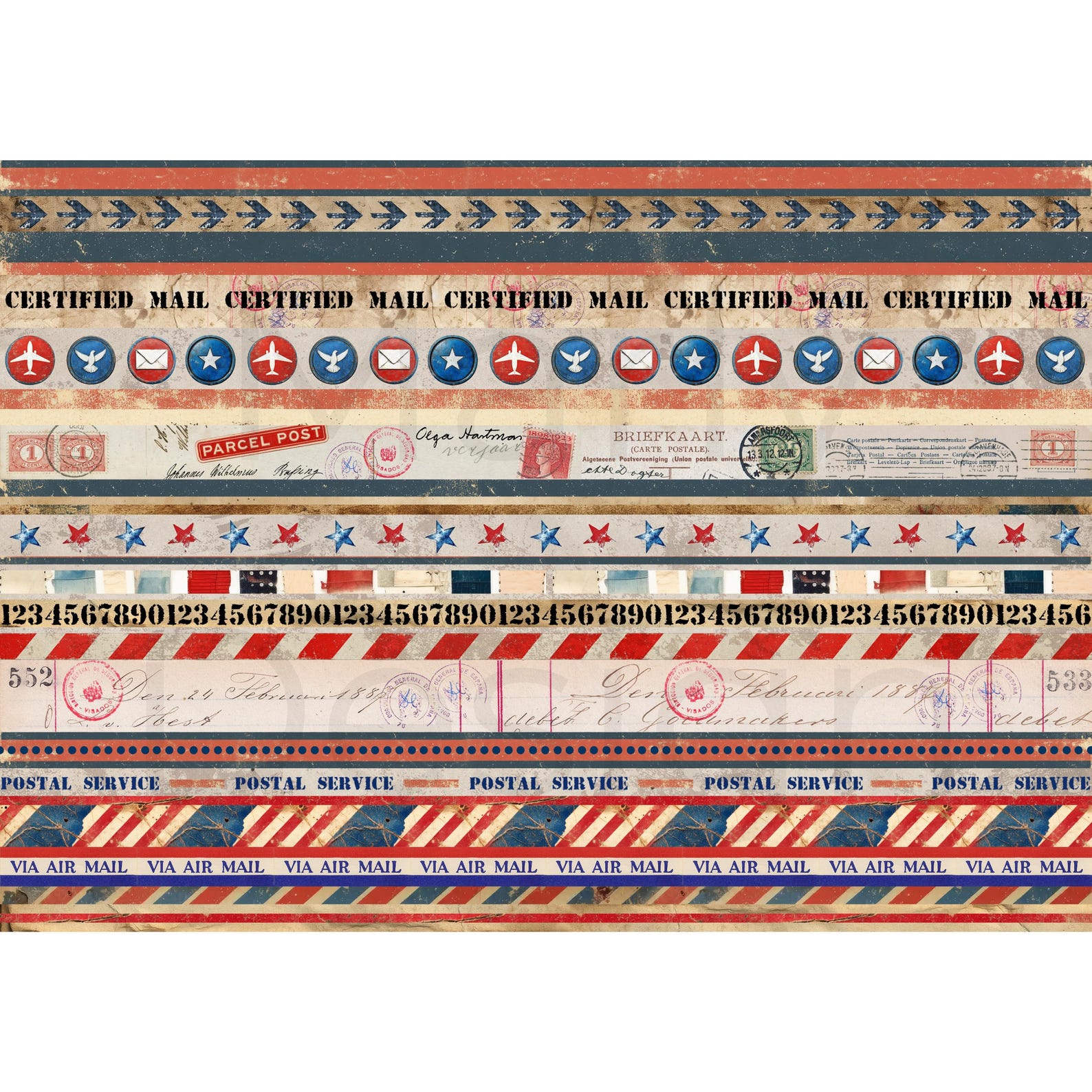 POSTMARKED MEMORIES PAPERSTRIPS, Paper Embellishments, Washi Tape ...