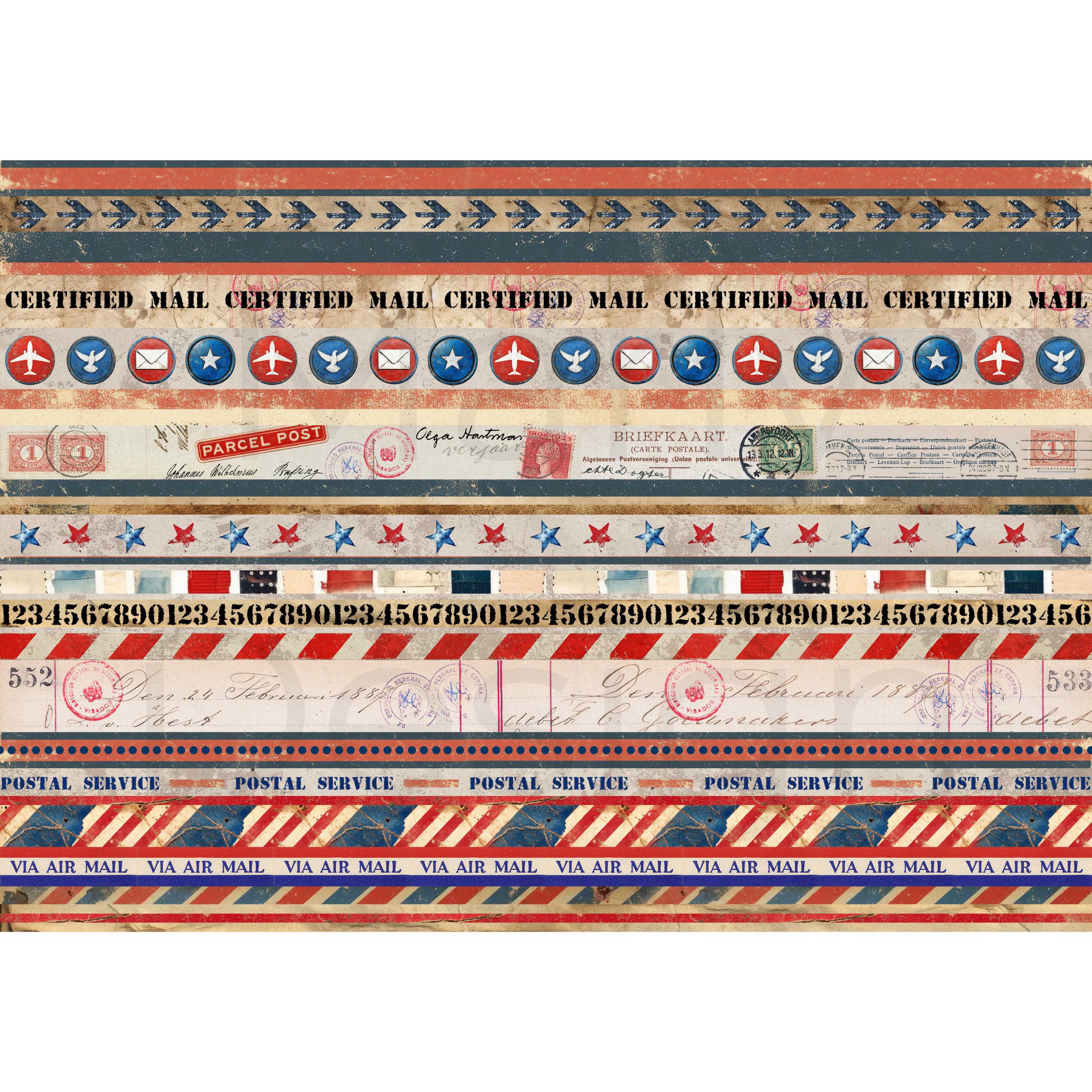 POSTMARKED MEMORIES PAPERSTRIPS, Paper Embellishments, Washi Tape ...