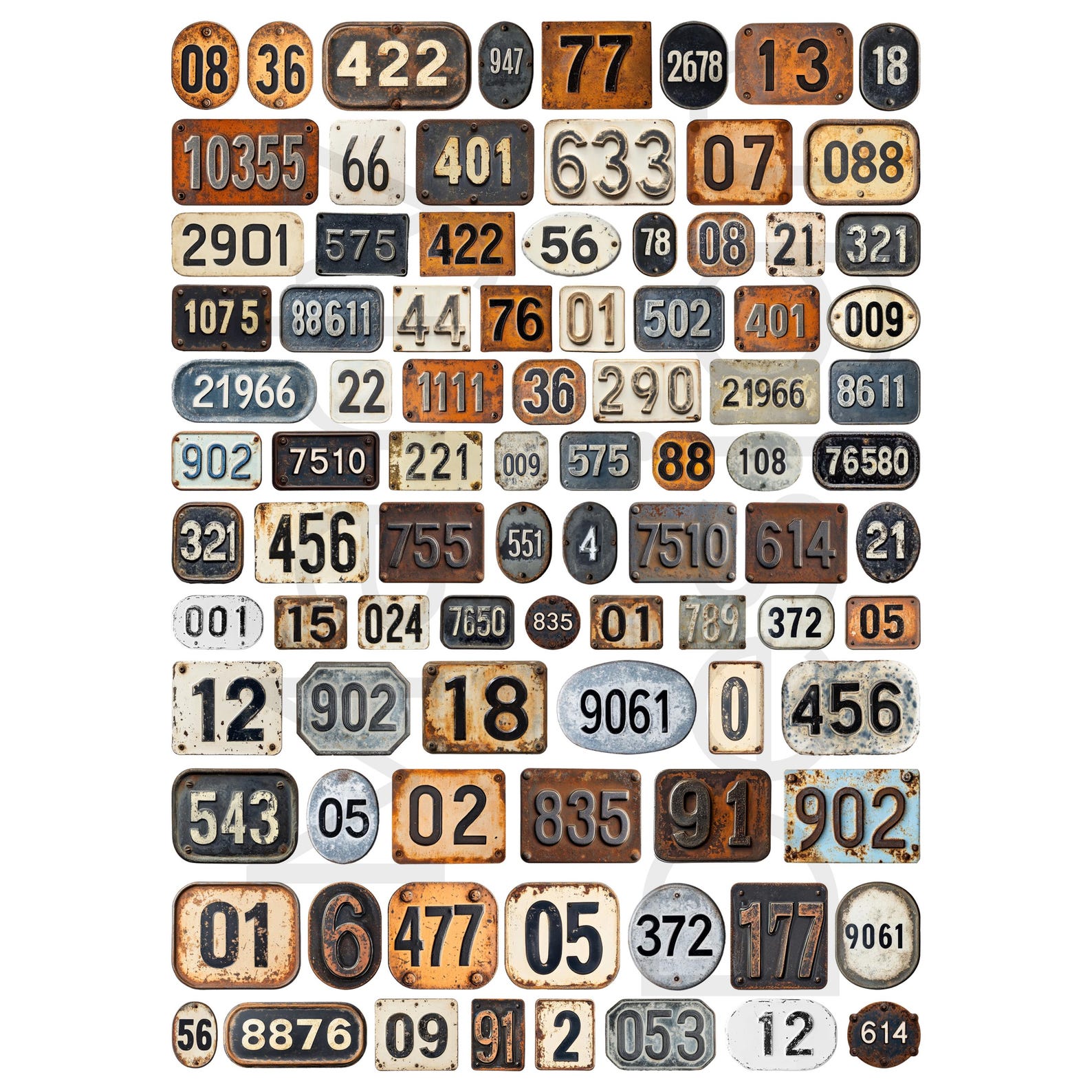 WORN OUT NUMBERS Vintage Numbers, Number Labels, Ephemera for Junk ...