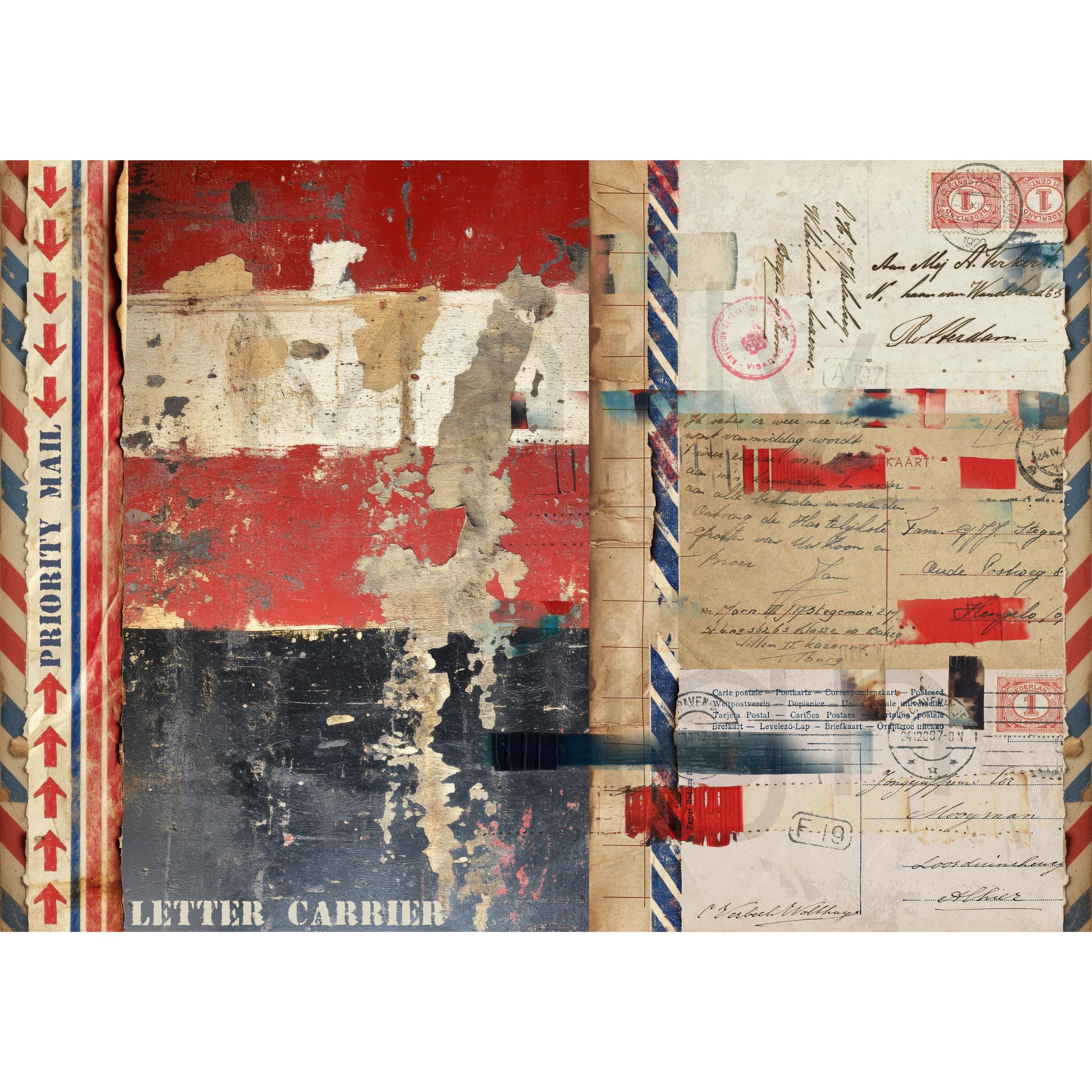 Postmarked Memories Junk Journal Backgrounds, Vintage Grunge Postal ...