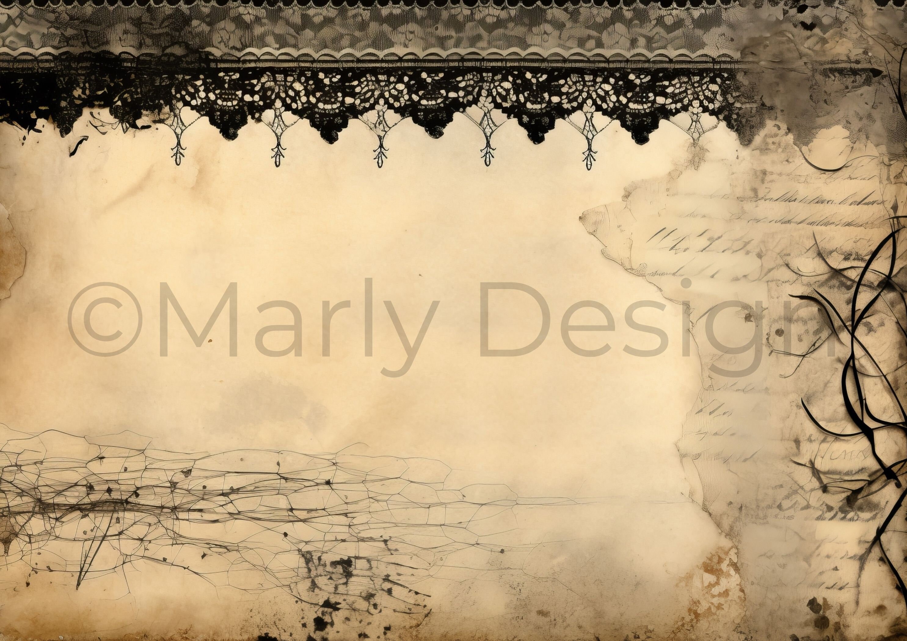 Printable Background Pages Black Lace Vintage Style Black and Brown ...
