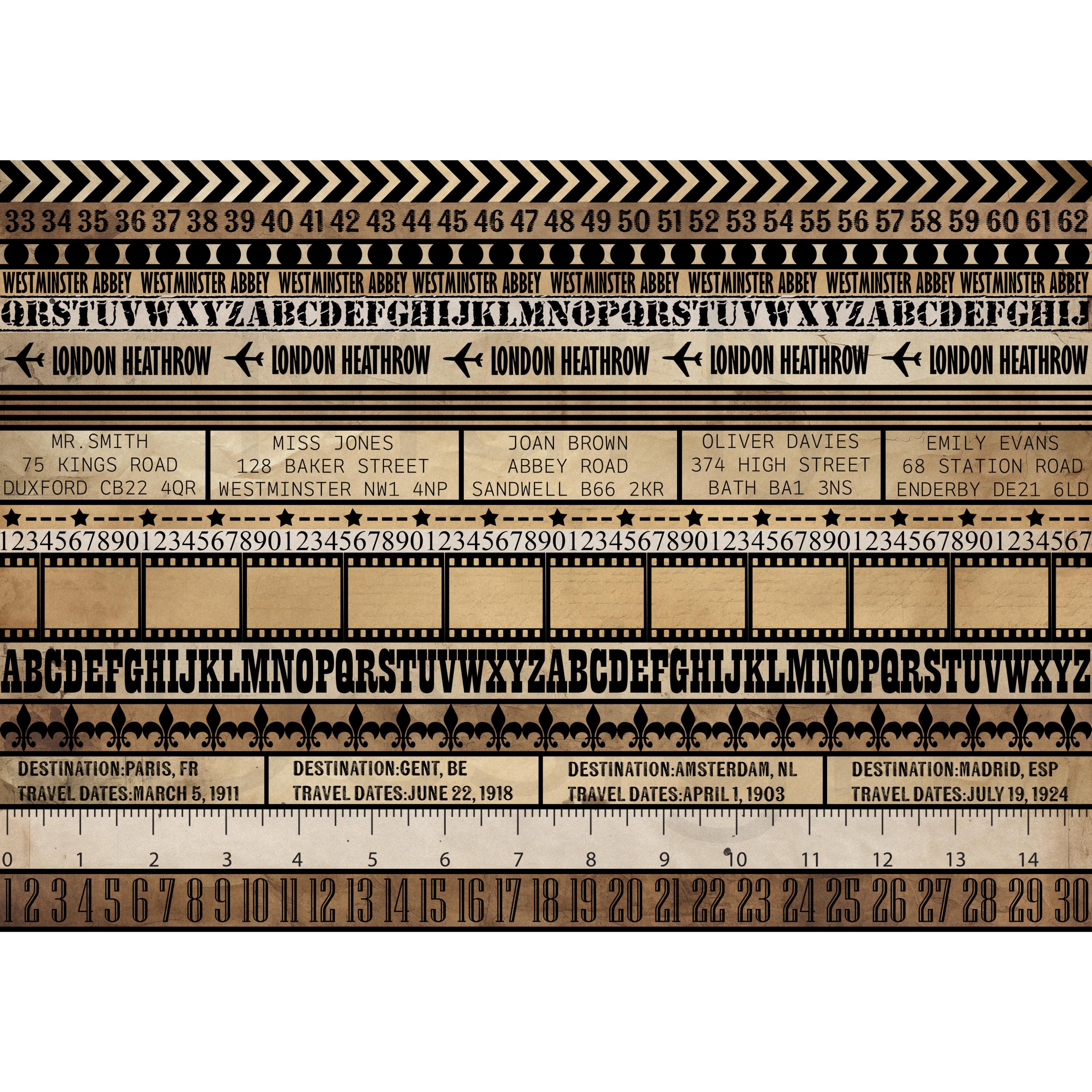 PAPER PATHWAYS PAPERSTRIPS, Paper Strips With Text Numbers & Symbols ...