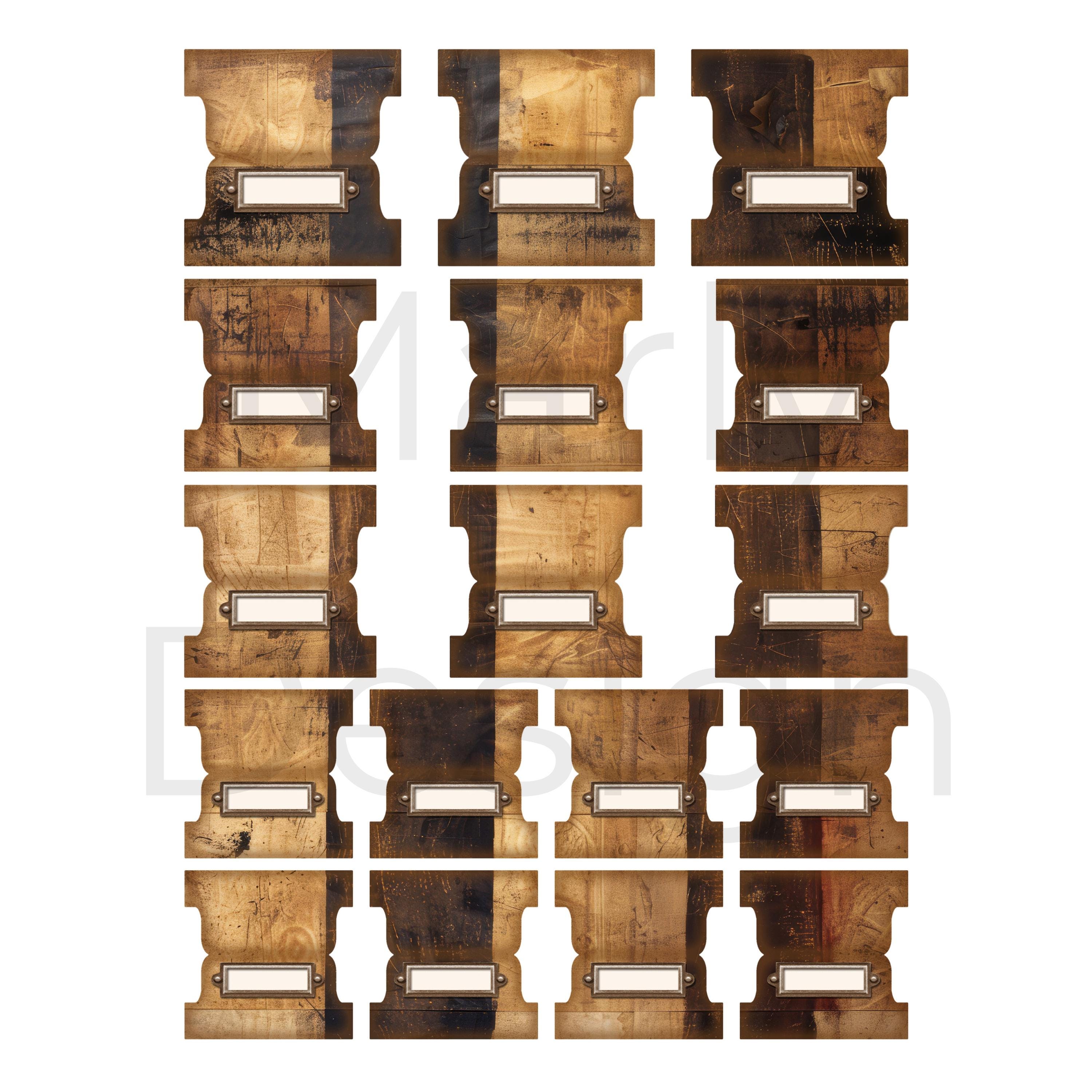 RUSTIC TABS, Tabs for Junk Journaling, Cardmaking, Collage, Vintage ...