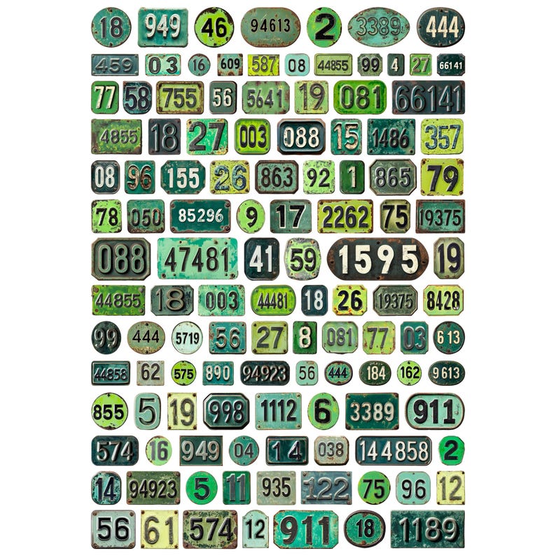 WORN OUT NUMBERS Volume 2. Vintage Numbers, Number Labels, Junk Journal ...