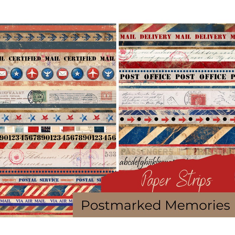 POSTMARKED MEMORIES PAPERSTRIPS, Paper Embellishments, Washi Tape ...