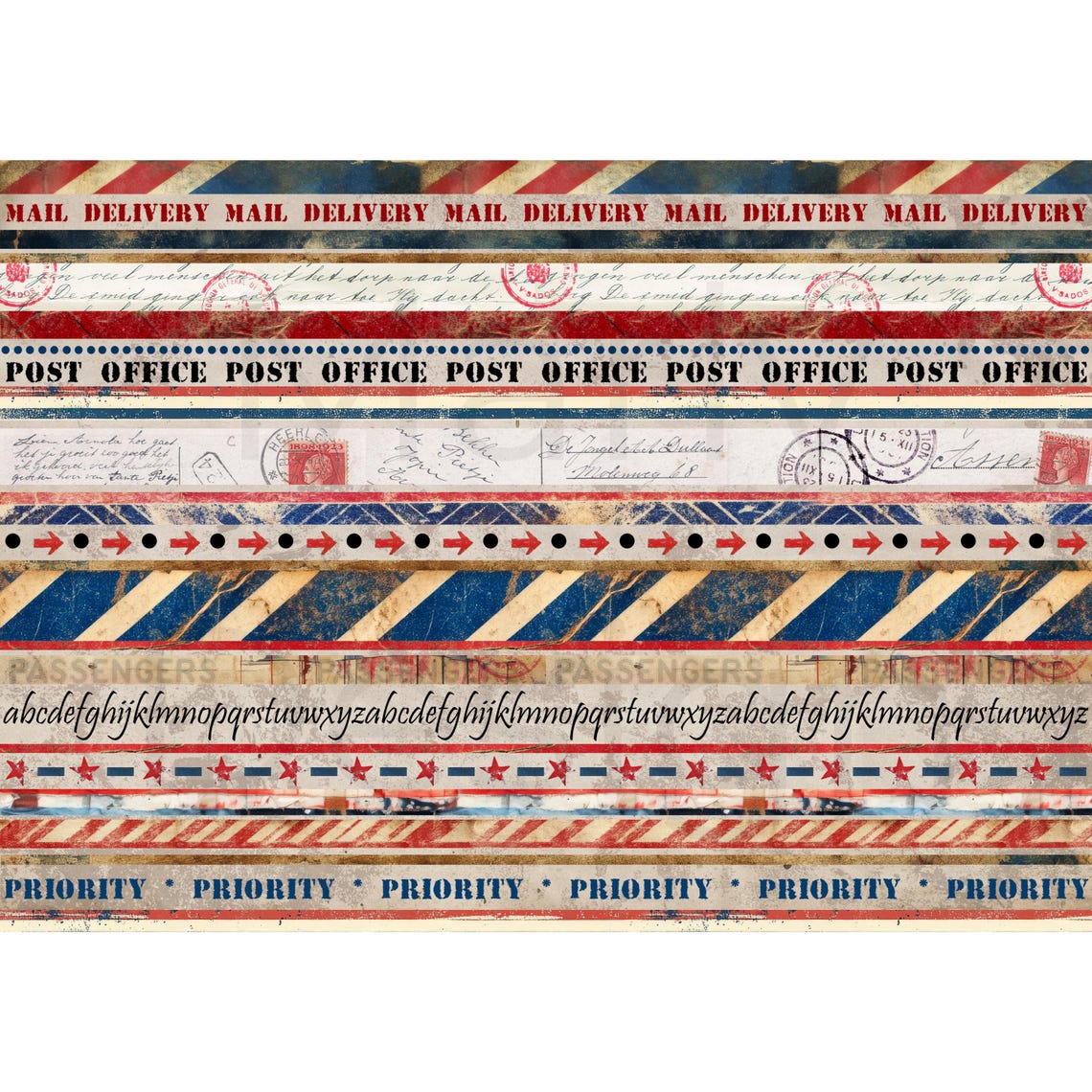 POSTMARKED MEMORIES PAPERSTRIPS, Paper Embellishments, Washi Tape ...