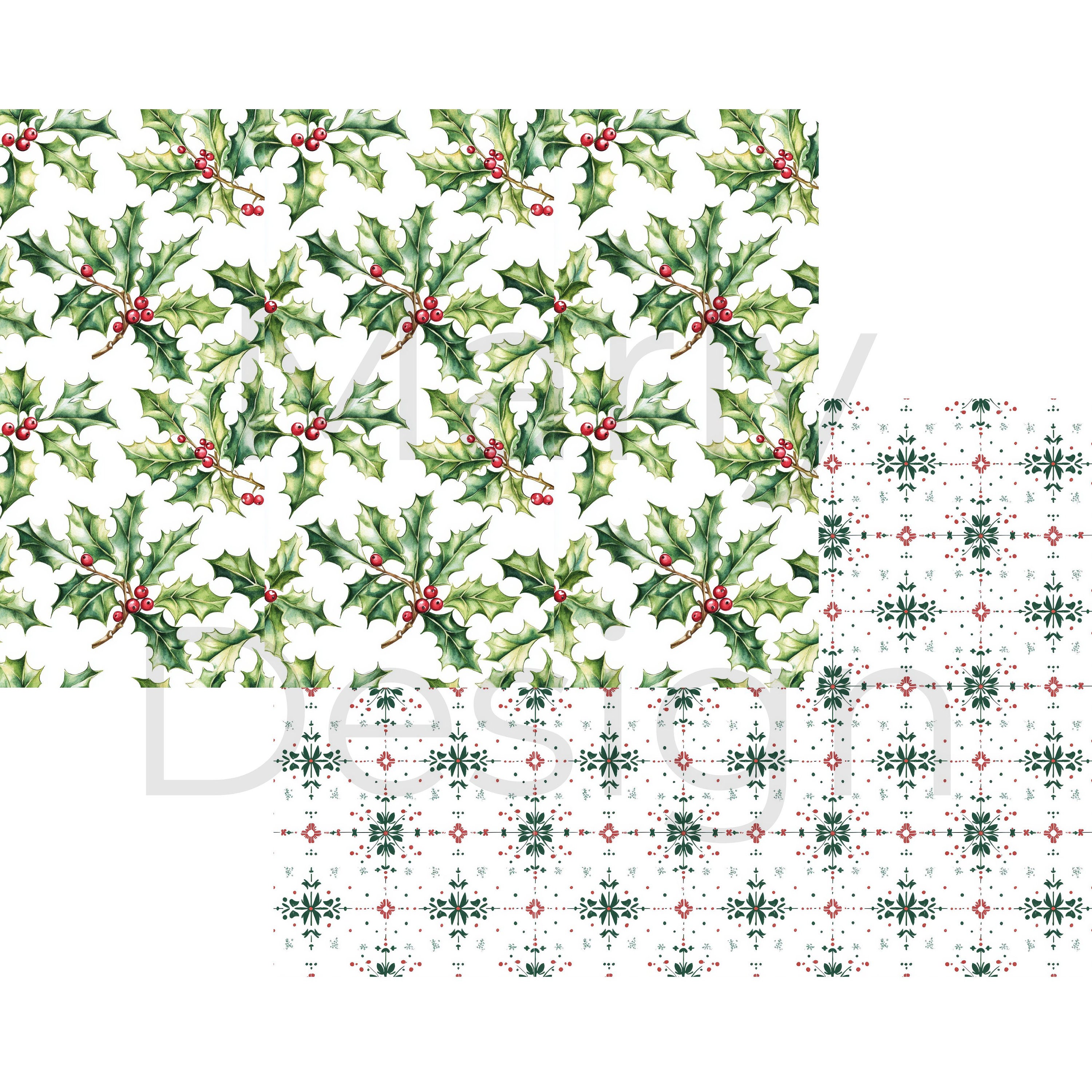 BOTANICAL CHRISTMAS BACKGROUNDS, Junk Journal Pages, Christmas Journal ...