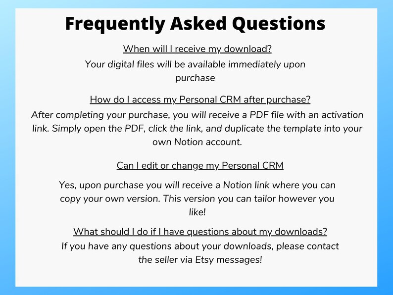 Your Personal CRM Notion Template Including Workflow - Etsy