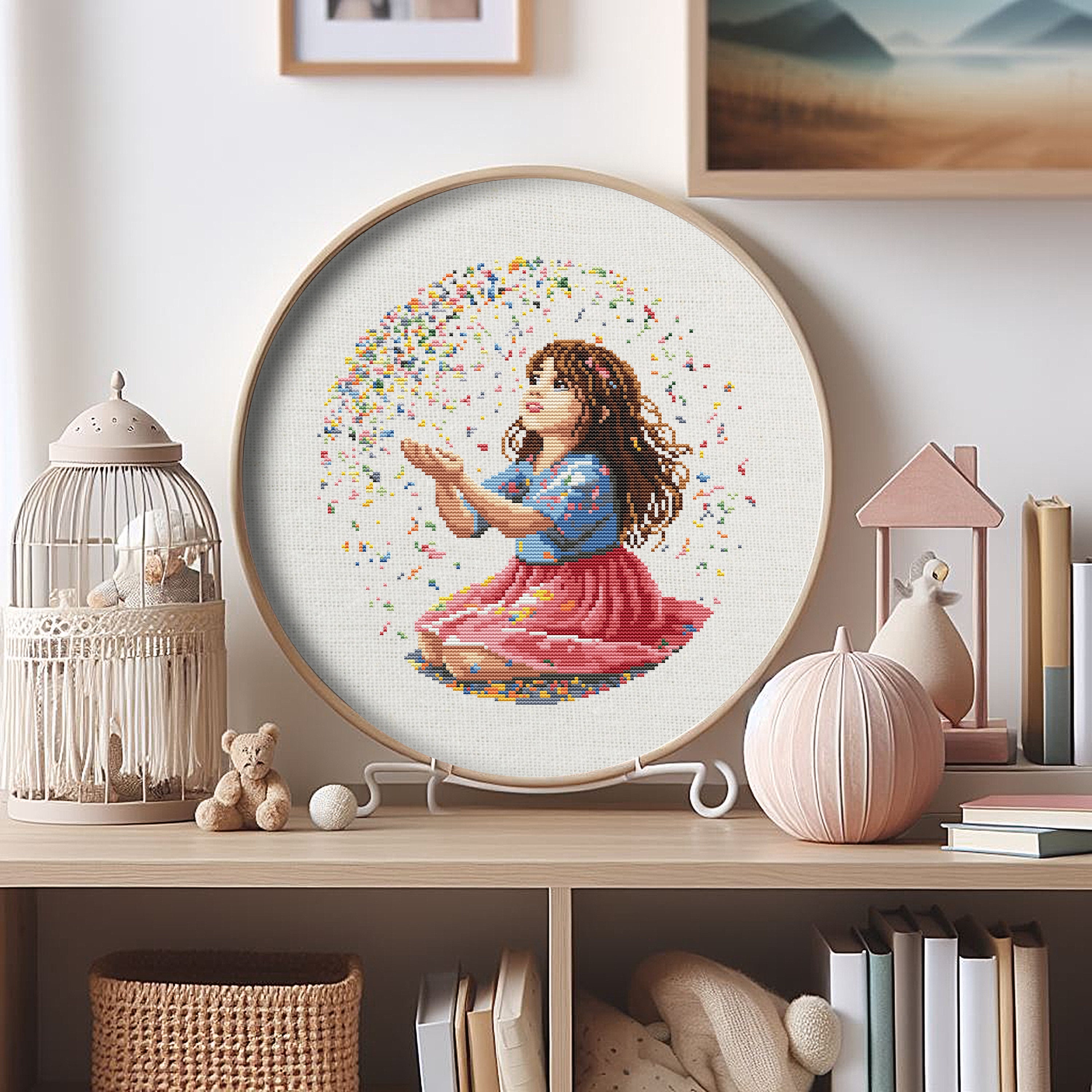 Girl Cross Stitch Pattern, Cross Stitch Pattern, Cross Stitch, Cross ...