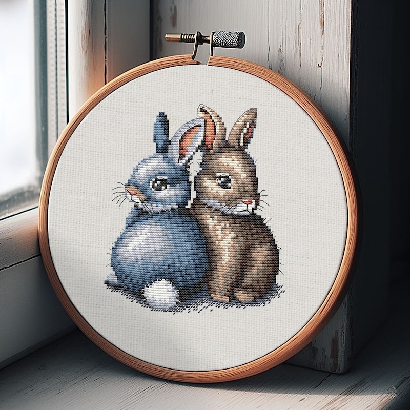 Cross Stitch Bunny - Etsy