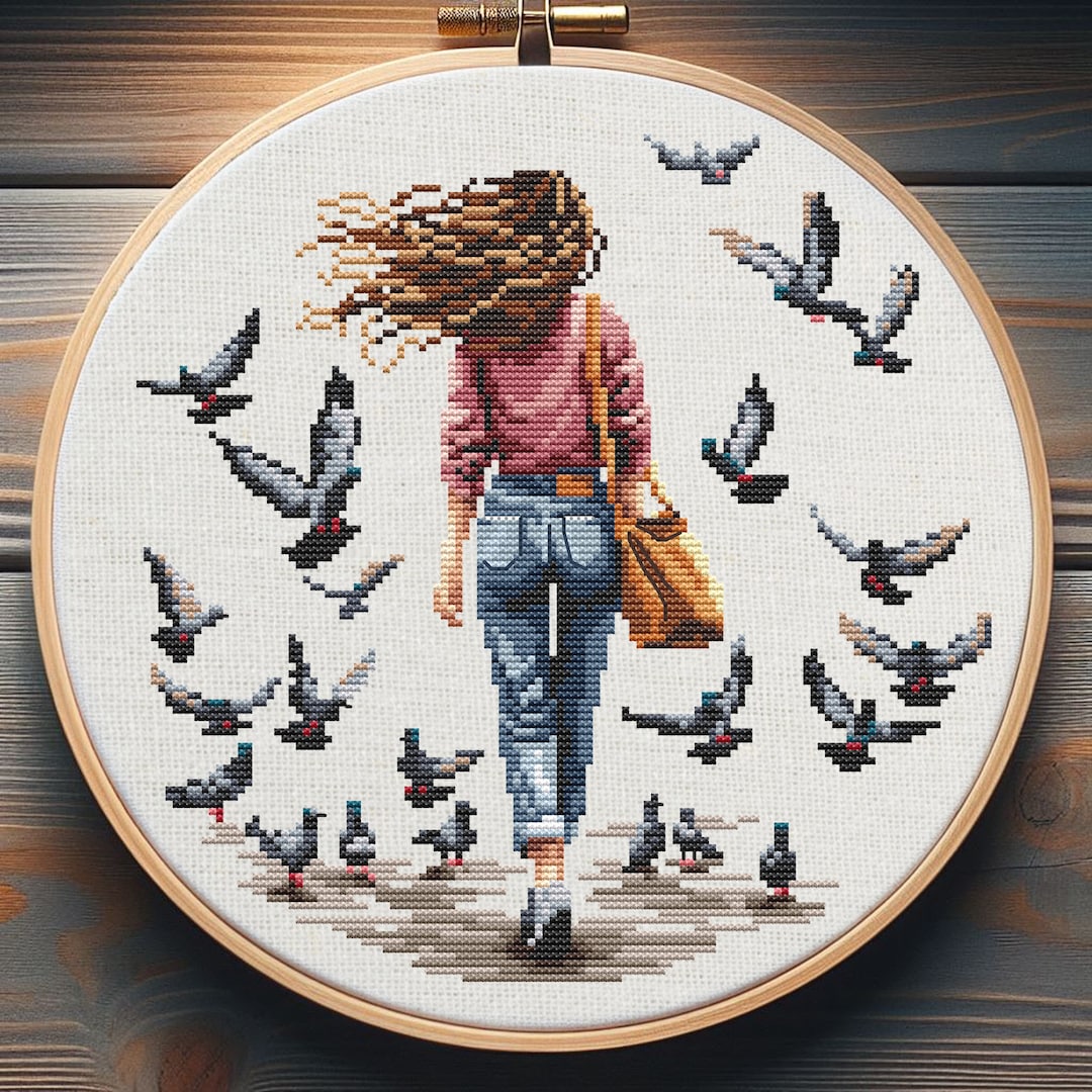 Girl Cross Stitch Pattern, Girl Cross Stitch, Cross Stitch Pattern Pdf ...