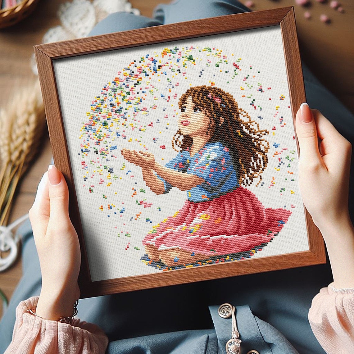 Girl Cross Stitch Pattern, Cross Stitch Pattern, Cross Stitch, Cross ...