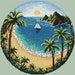 Tropical Beach Cross Stitch Pattern: Summer Seascape (digital PDF) - Etsy