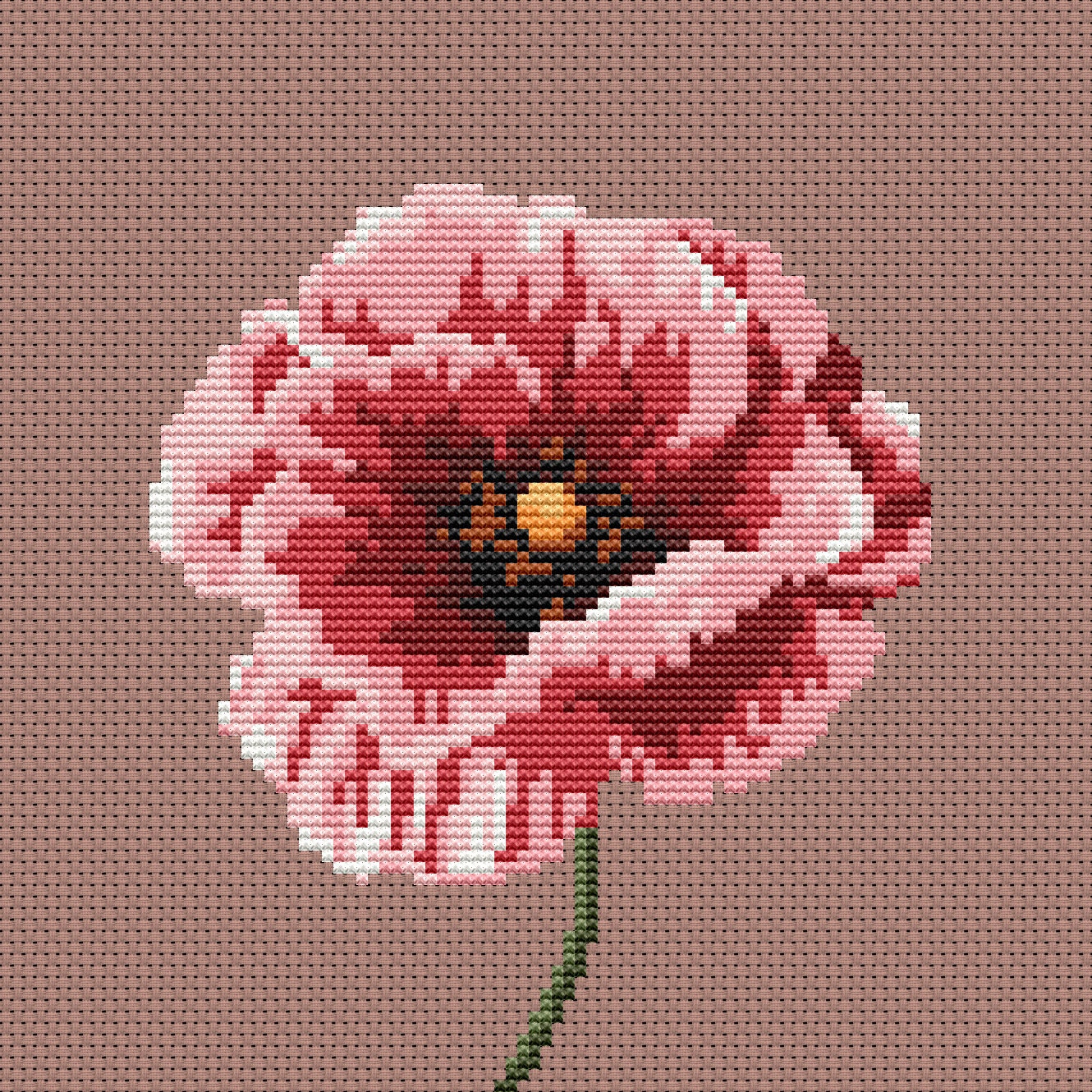 Pink Poppy Mini Cross Stitch Pattern, Mini Cross Stitch Pattern, Cross ...