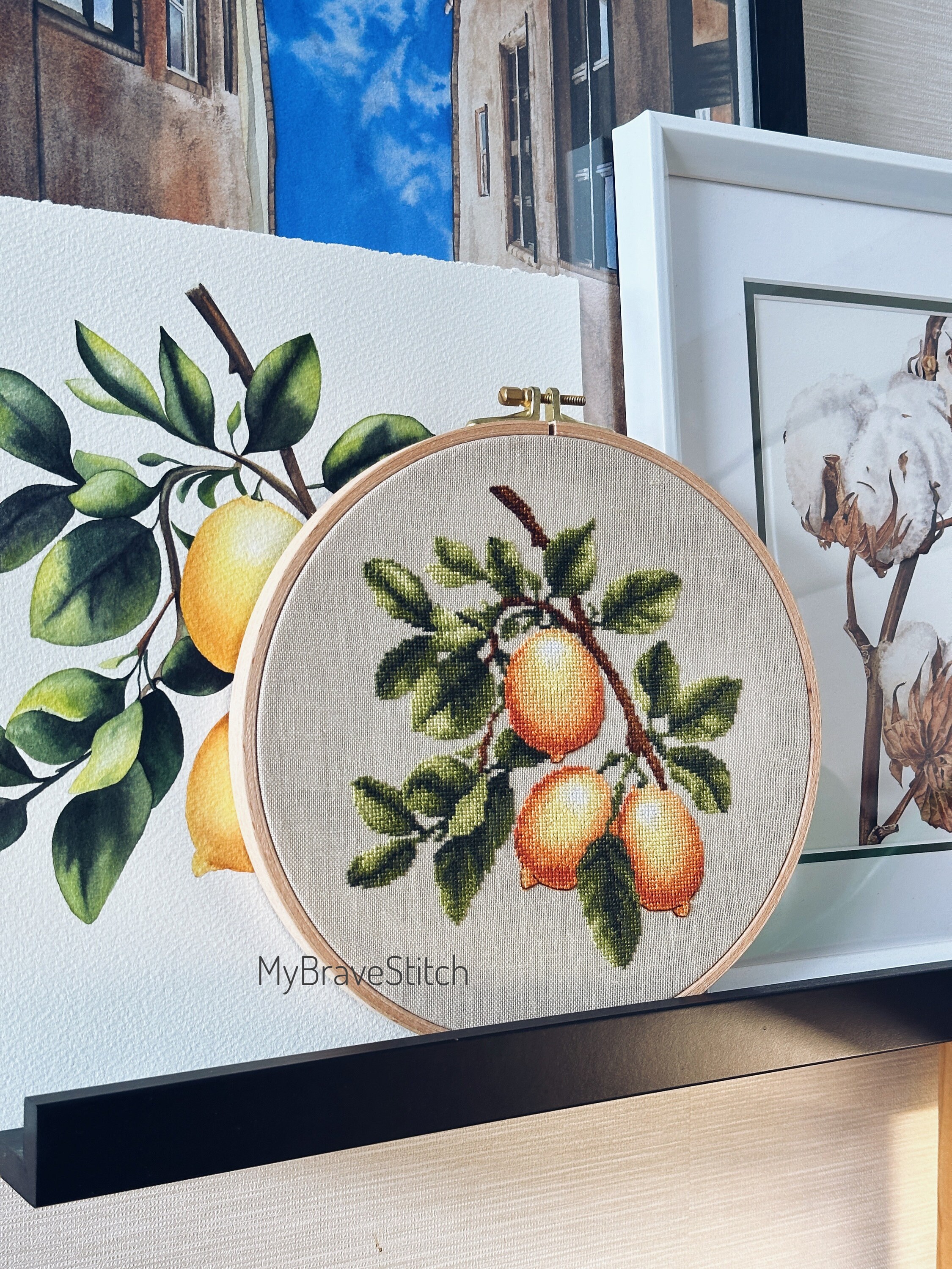 Lemon Cross Stitch Pattern, Cross Stitch Flower, Cross Stitch Pattern ...