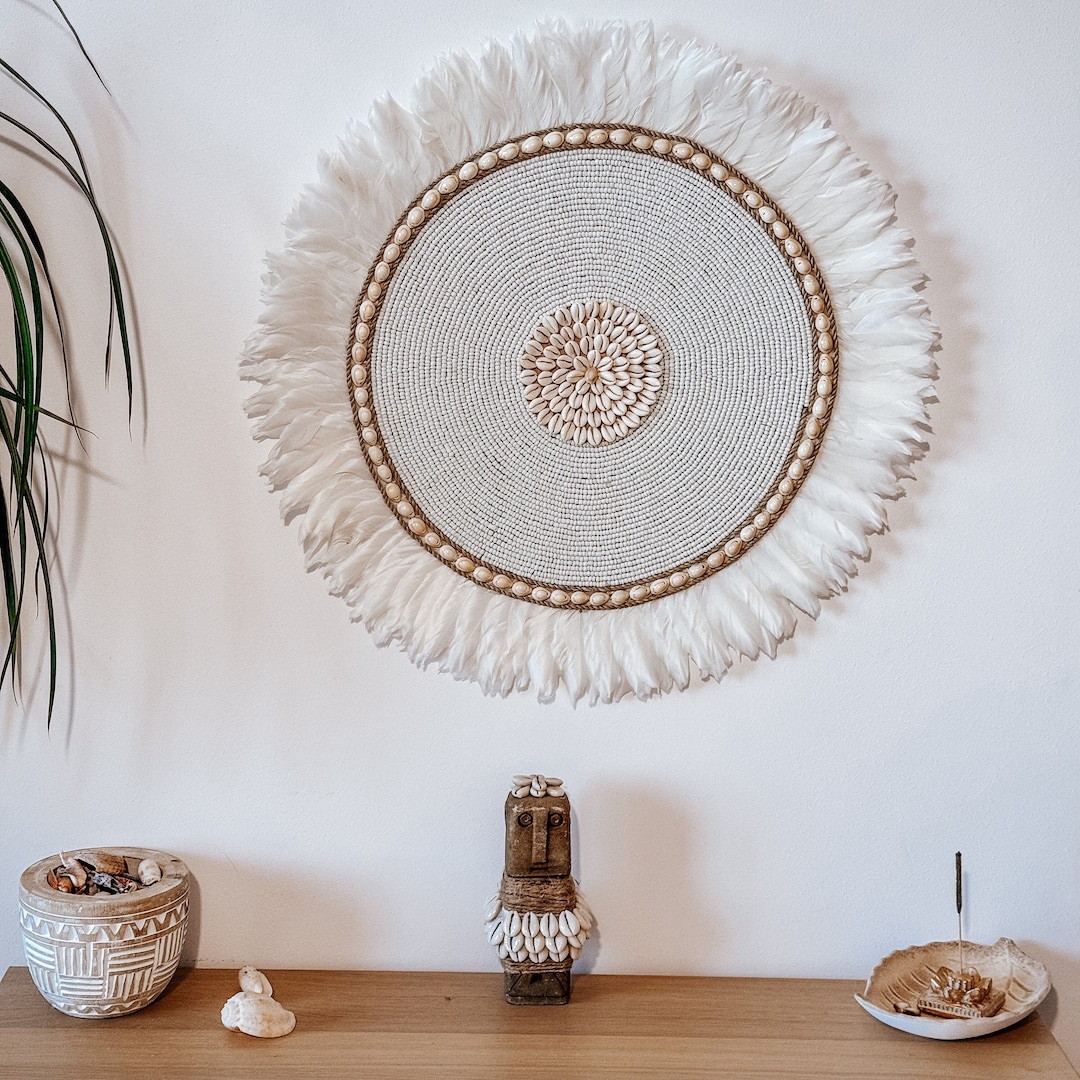 Bali Juju Hat Wall Decoration Wall Feather and Shells Handmade Bali ...