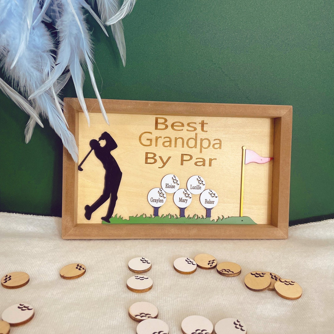 Best Dad Signs 2024 Best Dad by Par Custom Name Wood Decor Father's Day ...