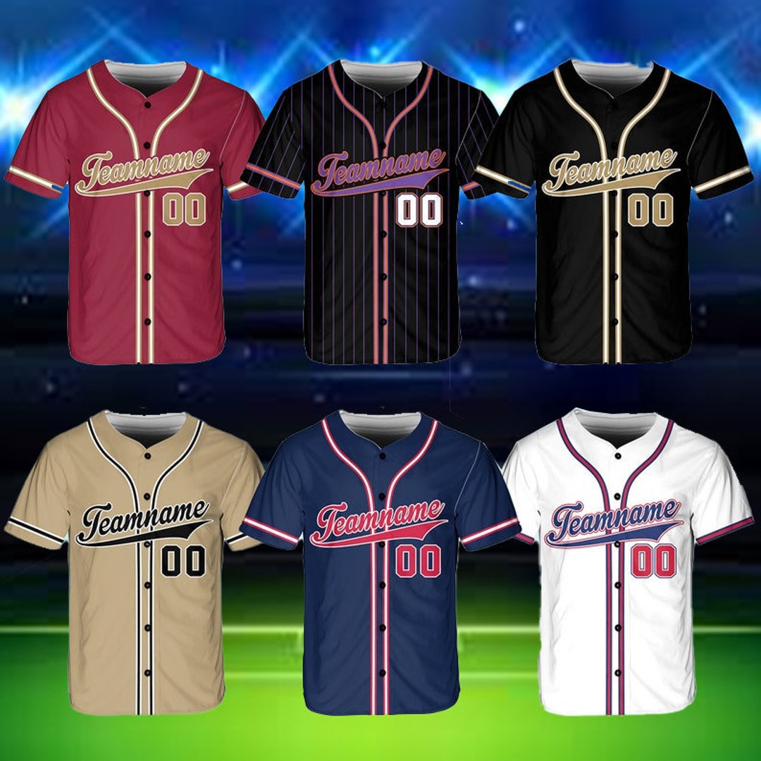 Custom Team Name and Number Baseball Jersey, Custom Baseball Jersey ...