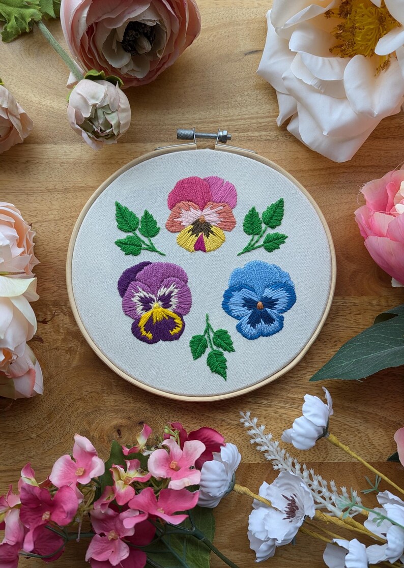 Pansies PDF Pattern With Instructions, Colour Guide and Stitch Guide ...