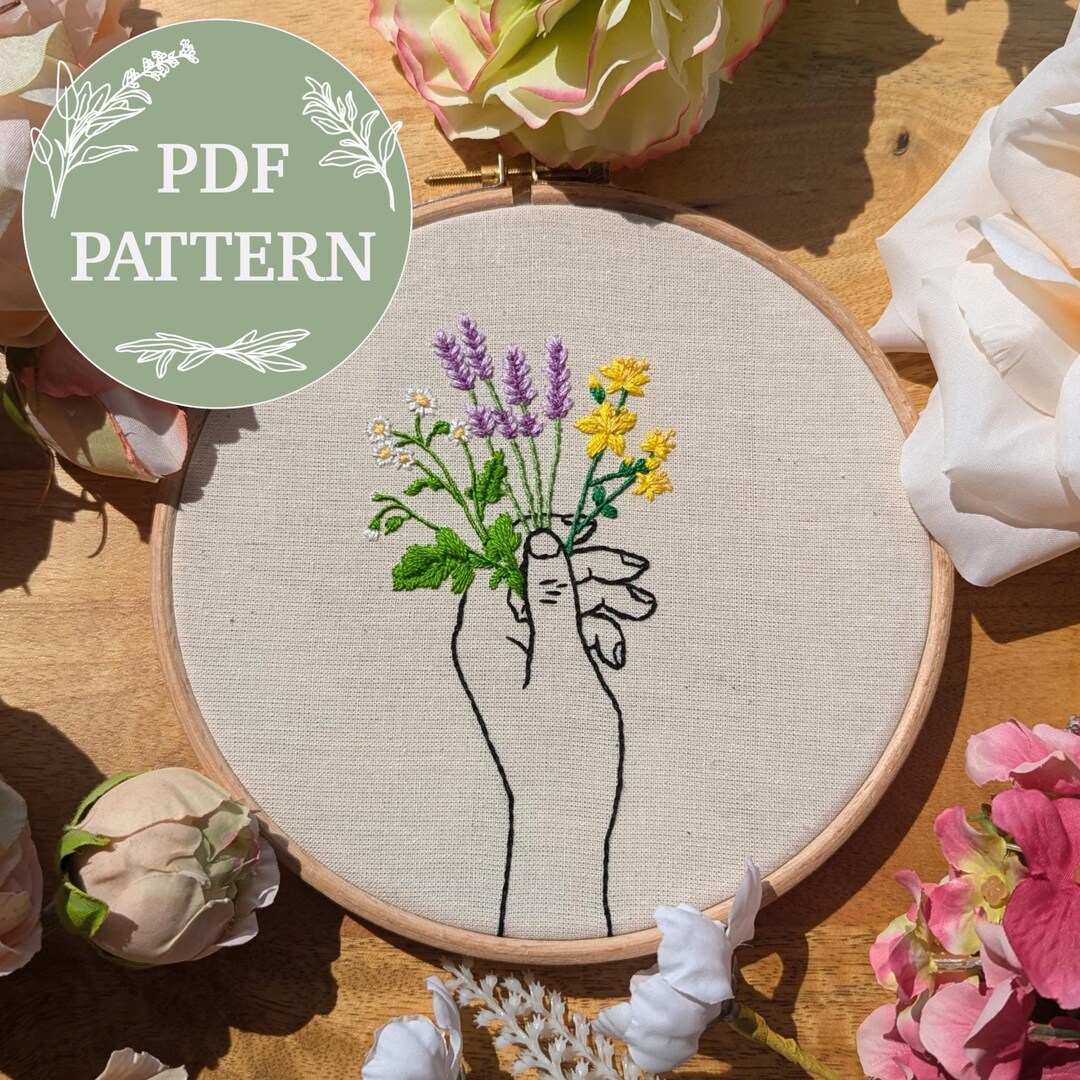 Handful of Calm Embroidery PDF Pattern With Instructions - Digital ...