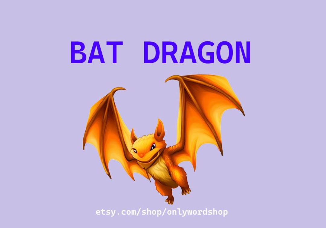 Printable: Bat Dragon - Etsy
