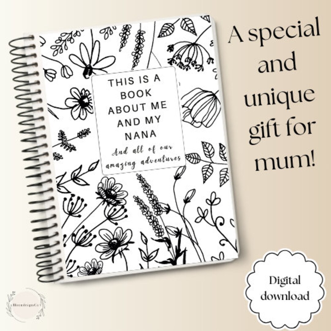 Printable Nana & Me Memory Book, Keepsake Journal, 70 Page A4 PDF ...