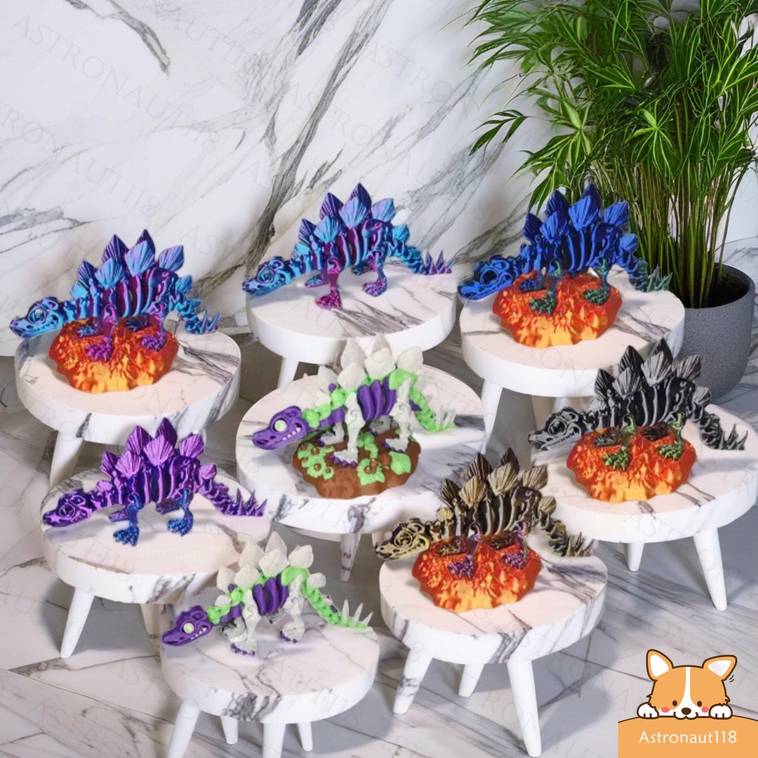 3d Printed Skeleton Stegosaurus, Animal Simulation Model With Movable ...