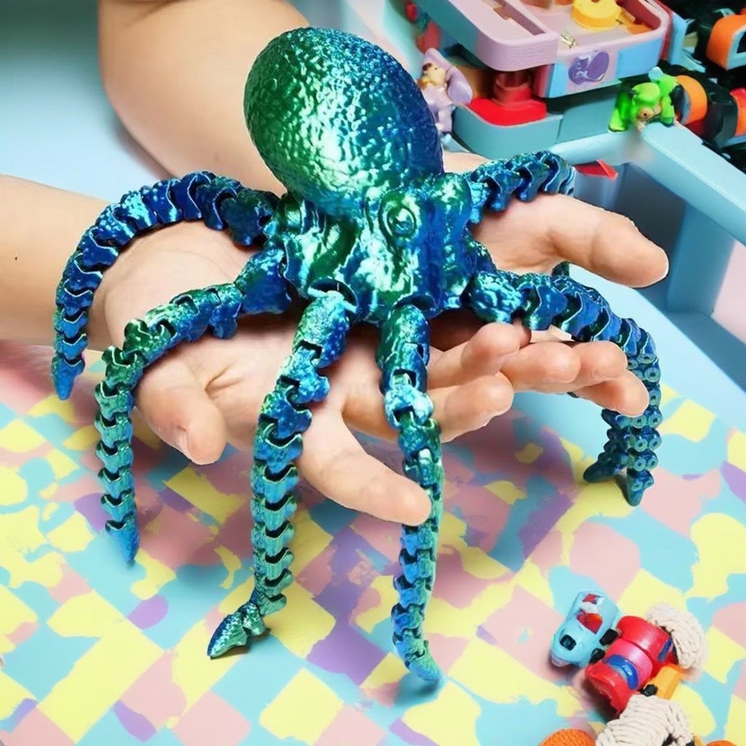 3D Printed Articulated Octopus Octopus Model Toy Fidget Toy Full Body ...