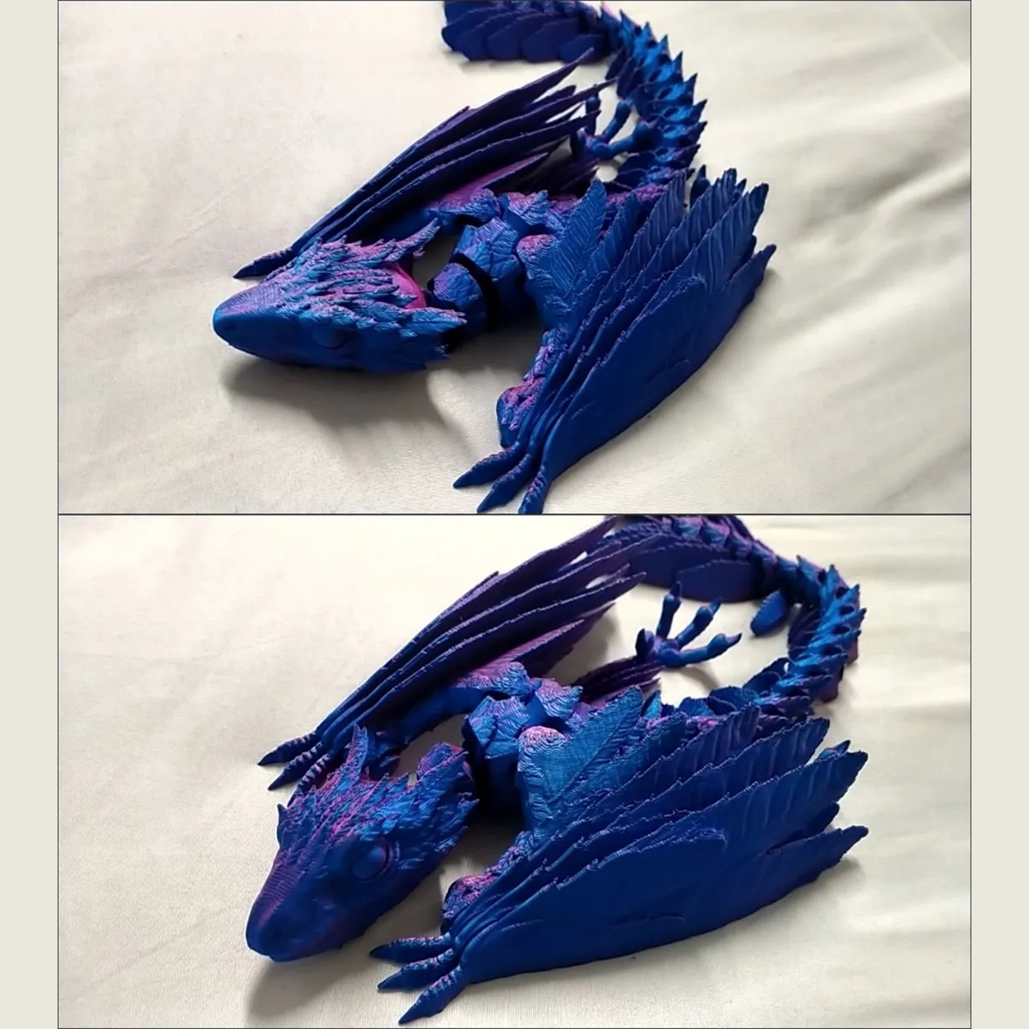3D Print Model of Charming Articulated Winged Dragon 3D Art Collection ...