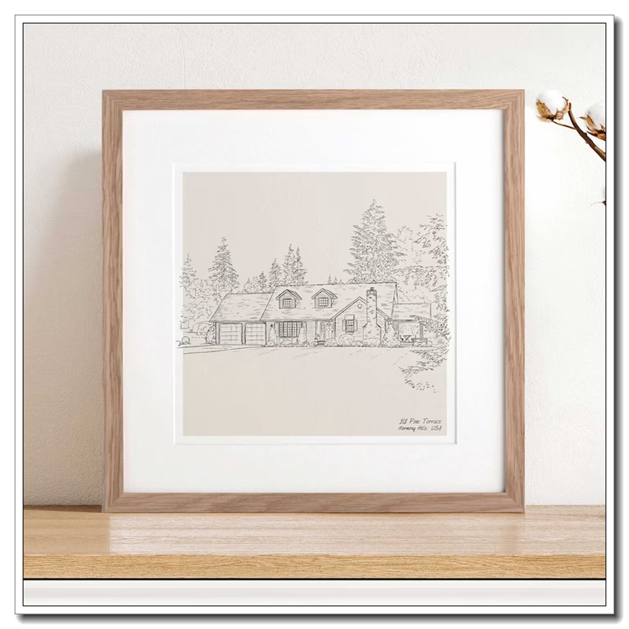 Hand Drawn Bespoke House Sketch Custom Illustration New Home Gift ...