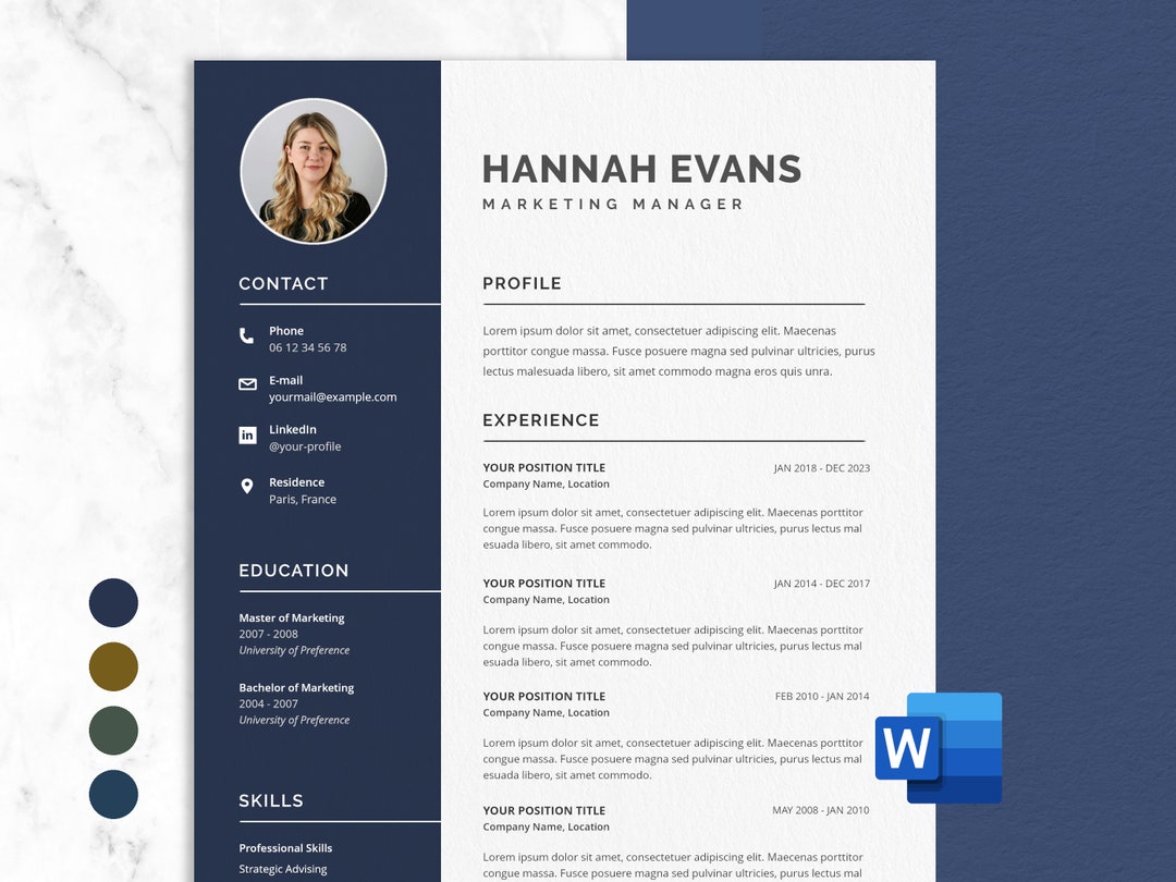 Microsoft Word Modern Resume Template, Docx & Doc File Format, Clean ...
