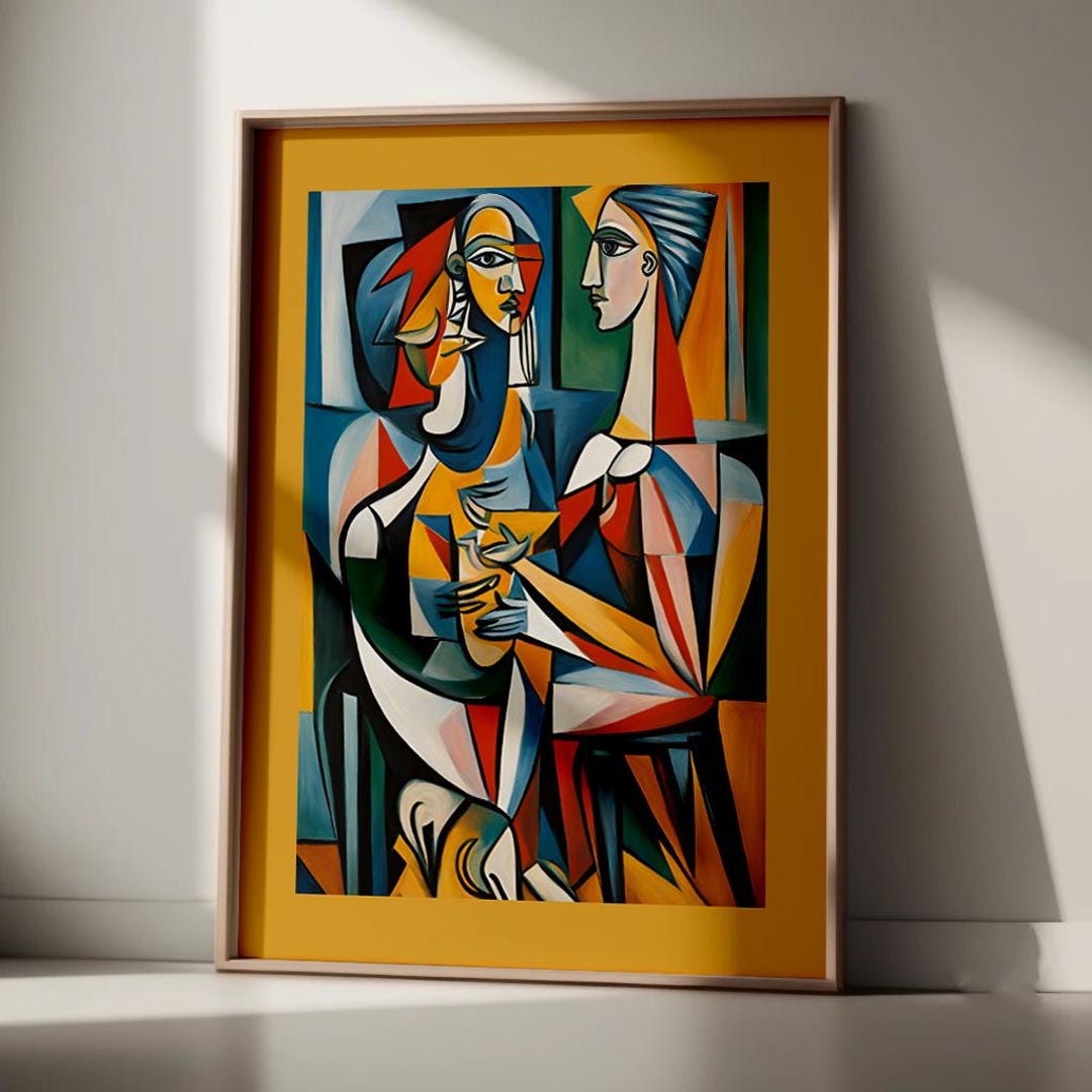 Picasso Style Abstract People Portrait Print – Cubist Geometric Wall ...