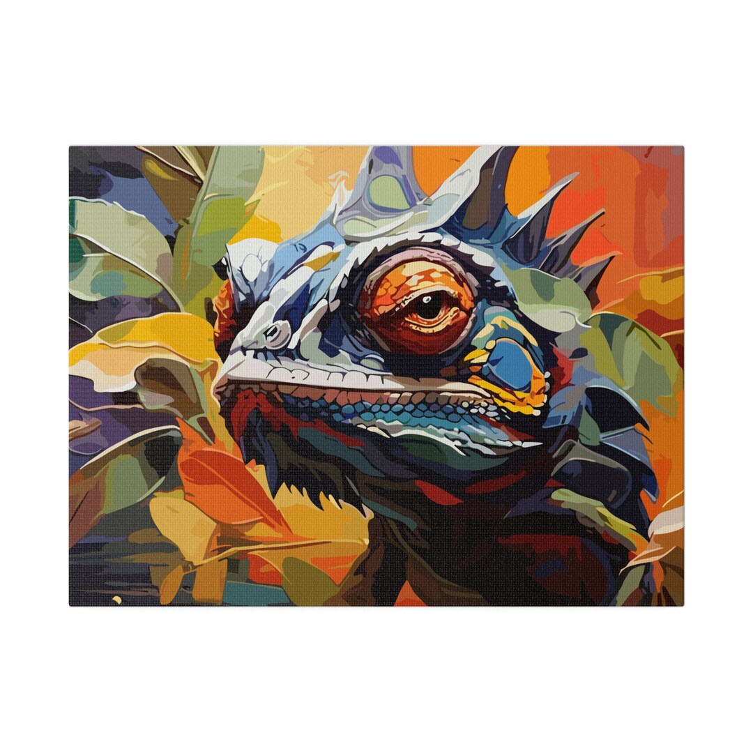 Chameleon Print, Chameleon Wall Art, Abstract Lizard, Home Decor ...